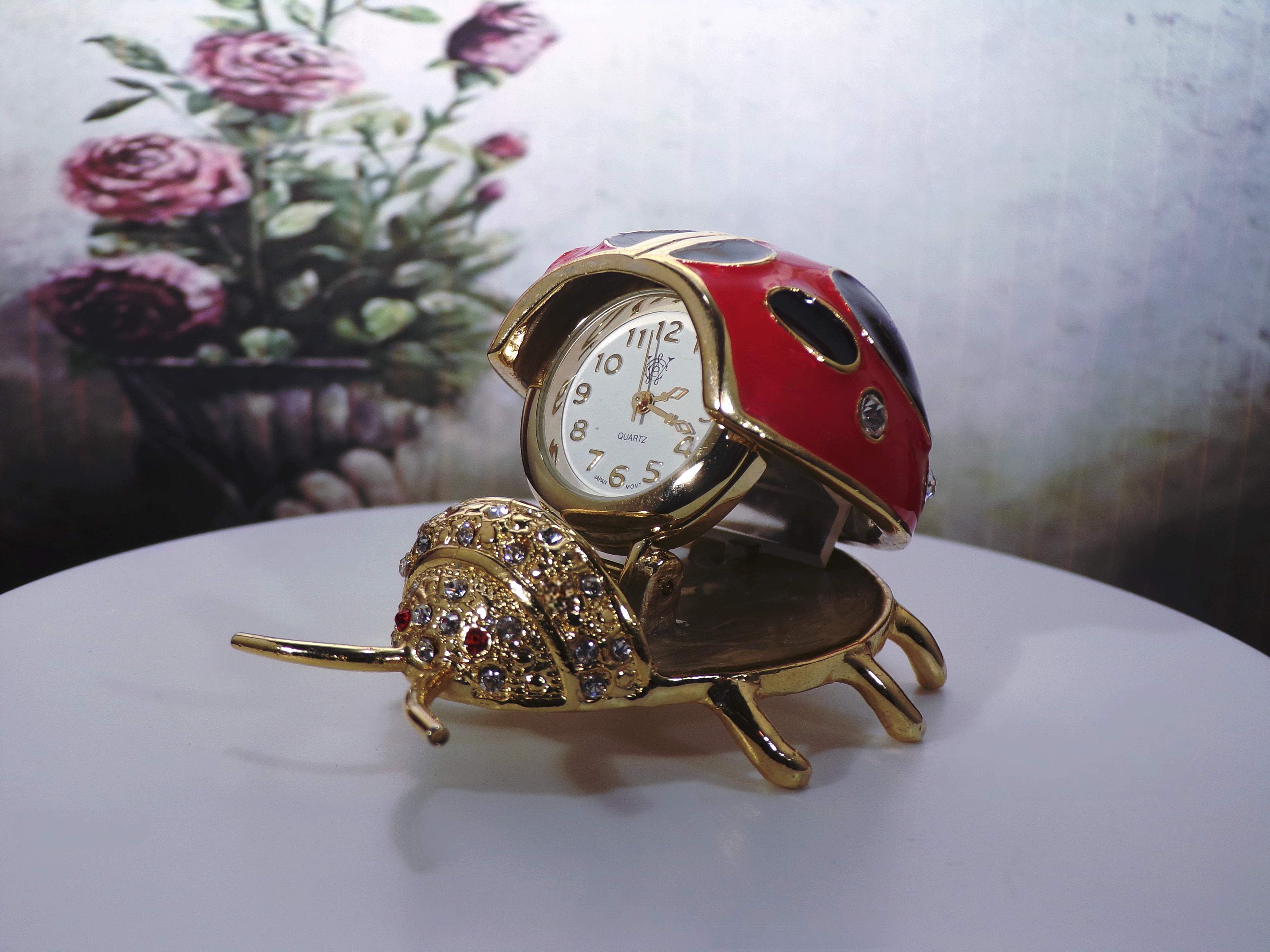 Miniature Ladybug Tabletop Clock – Good Luck Clock – Japan Quartz ...