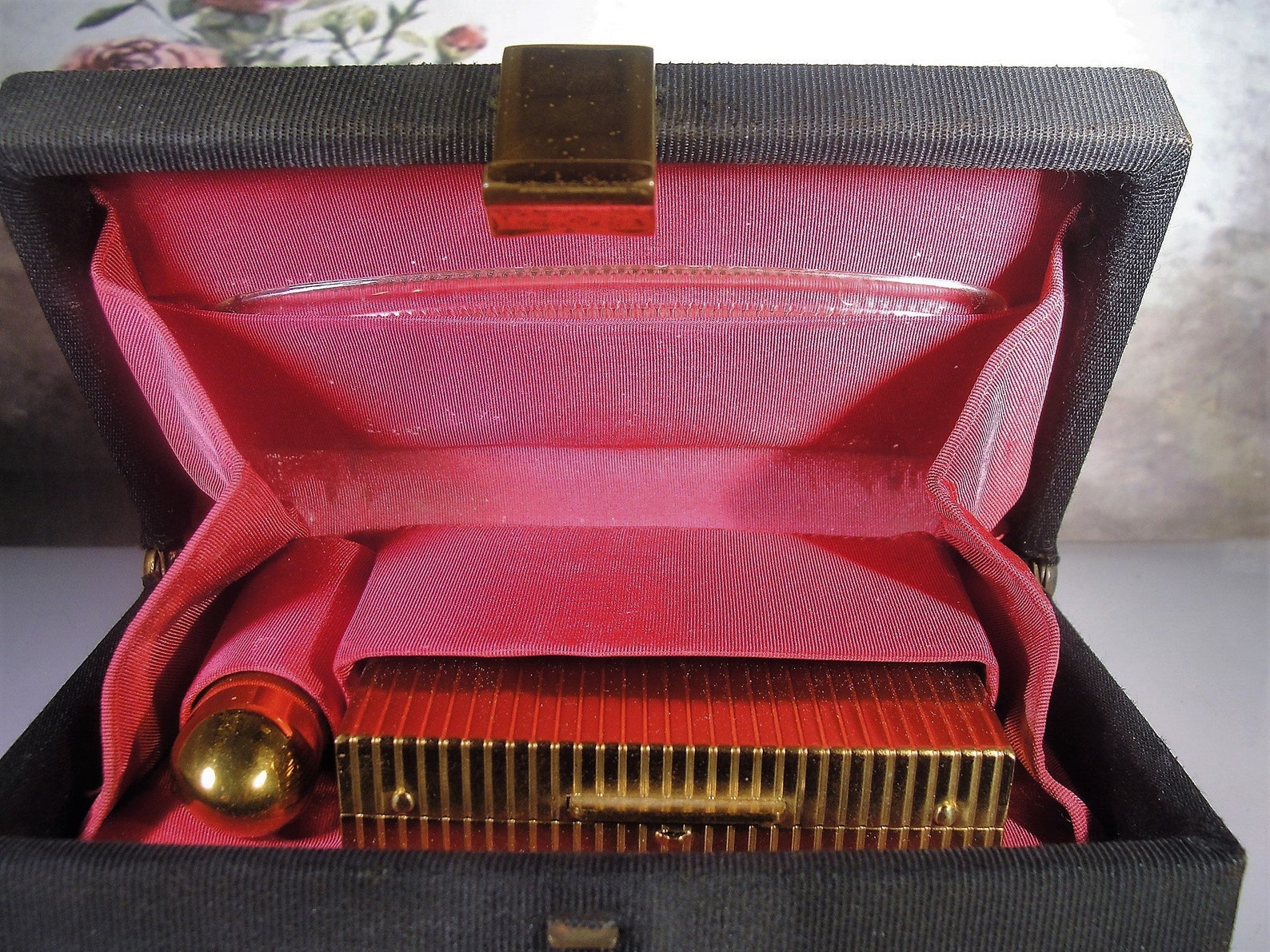 Compact Purse Set Petite Point Tapestry Purse and Gold Powder | Etsy