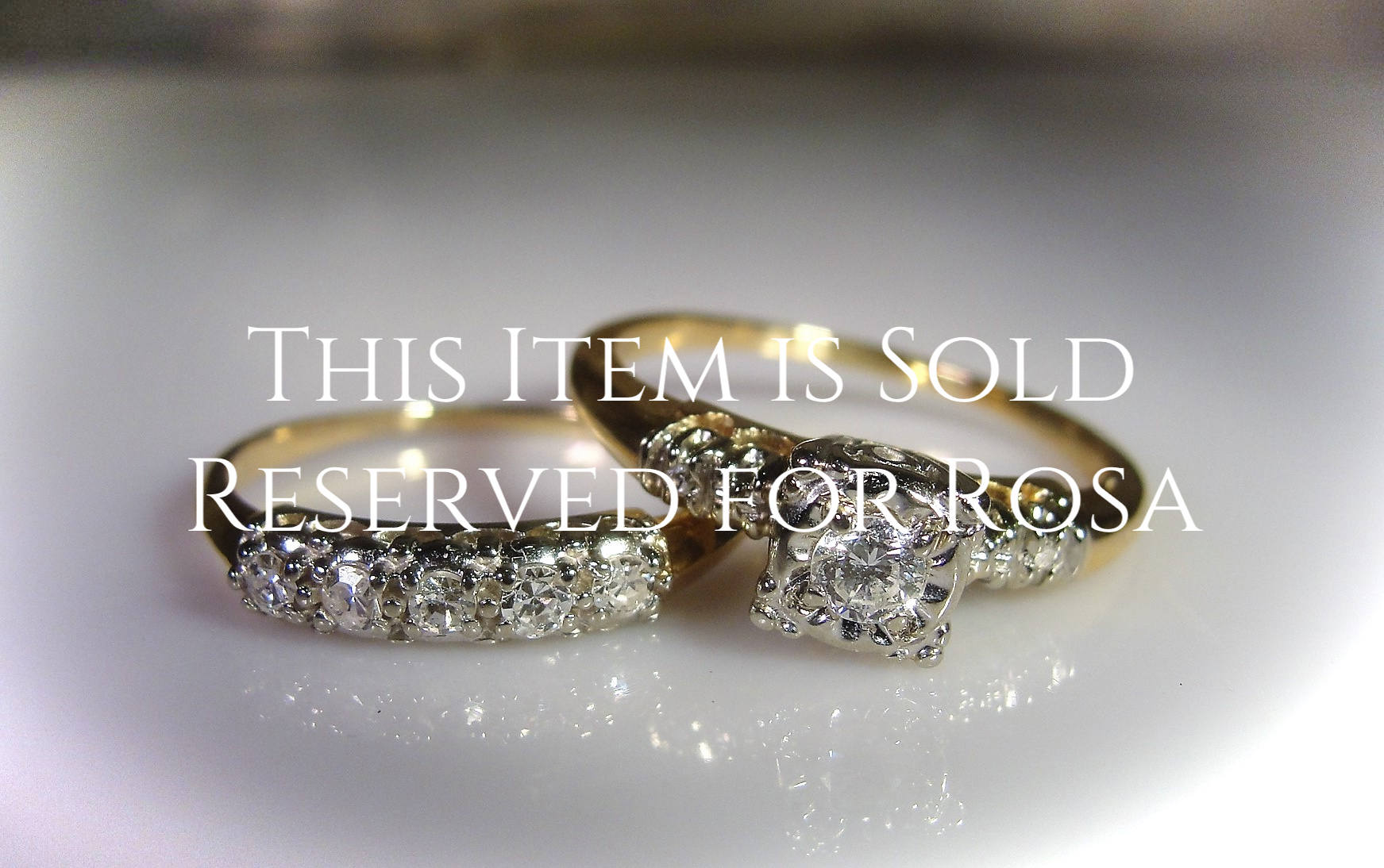 Reserved for Rosa - 2nd Payment: 14K Bridal Rings, Bridal Ring Set ...