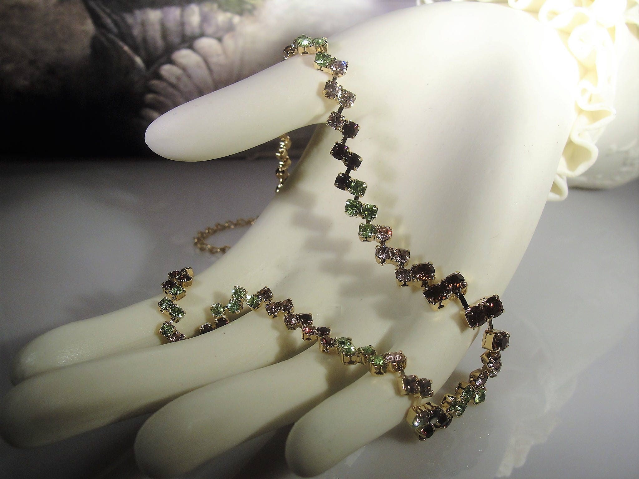 JOAN RIVERS Rhinestone Necklace, Multi Colored Rhinestone Necklace ...