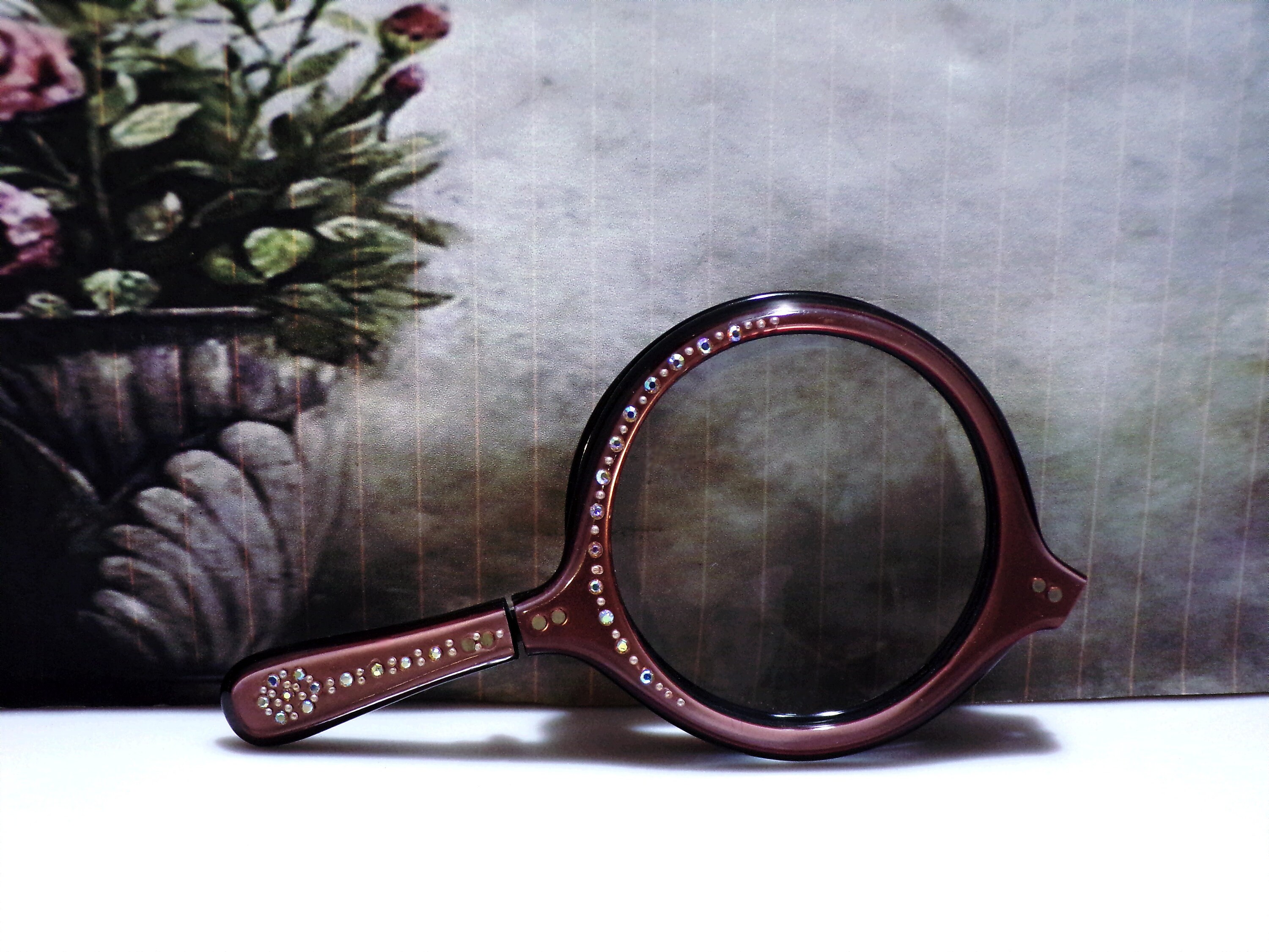 1960s Rhinestone Lorgnette Glasses w/ a Psychedelic Cloth Case ...