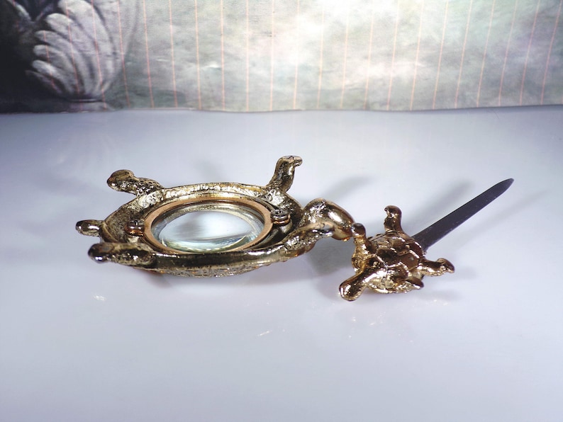 Bombay Company Brass Turtle Desk Set: Paperweight, Letter Opener ...