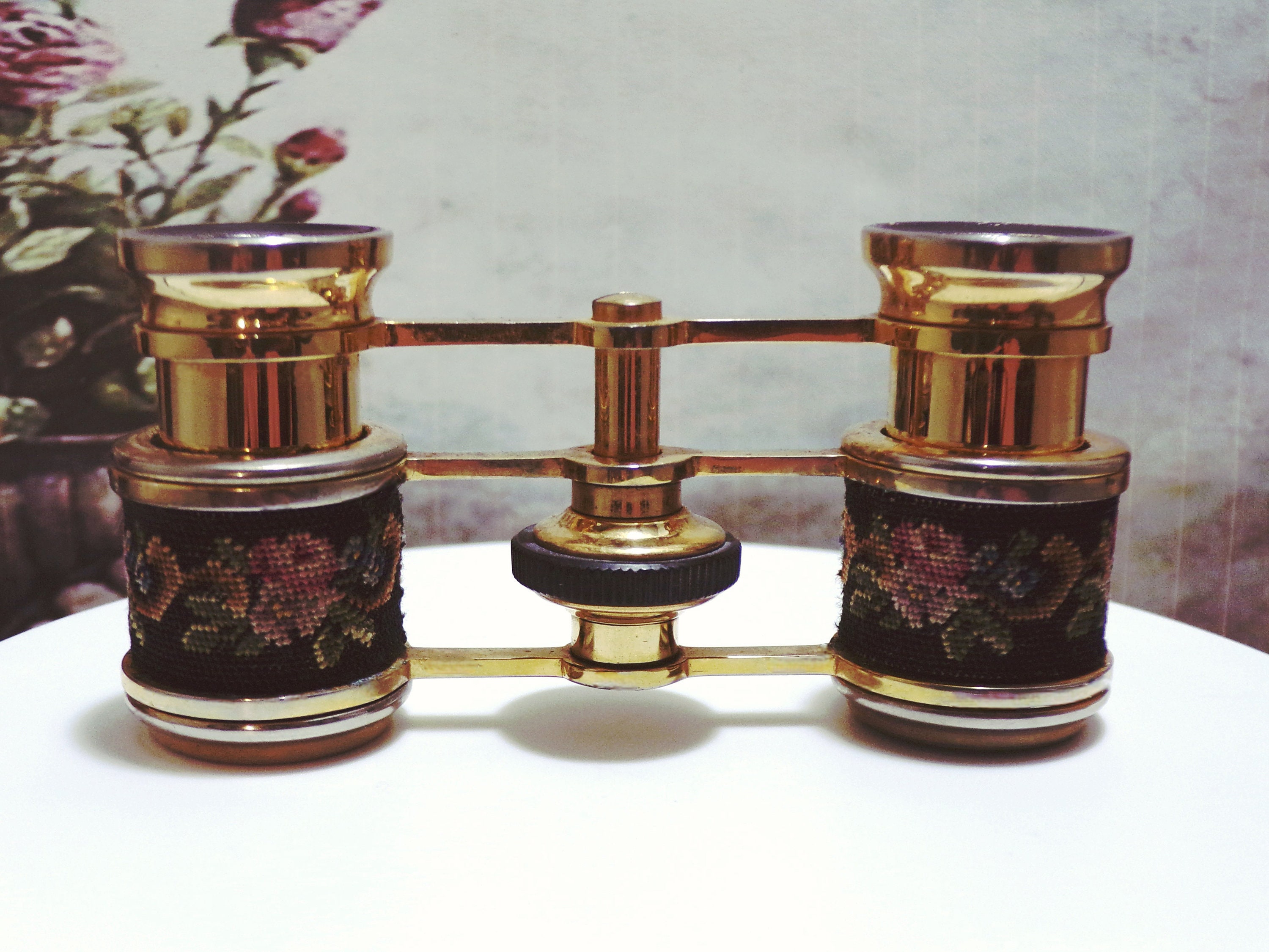 Charming Vintage French Micro Needlepoint Mini Opera Glasses, Theater ...