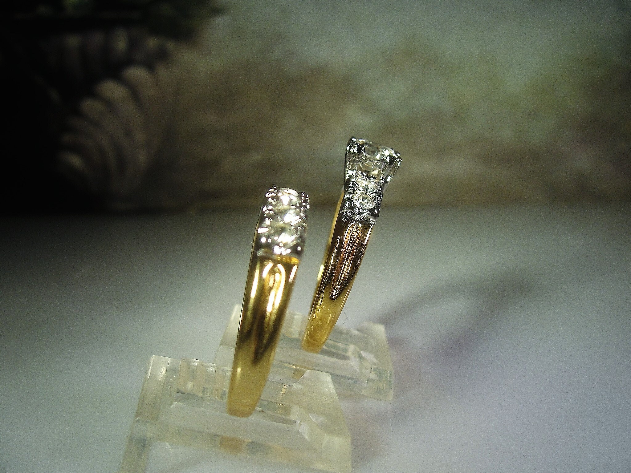 18K Gold Filled Bridal Ring Set, Engagement Ring, Wedding Band, Travel ...