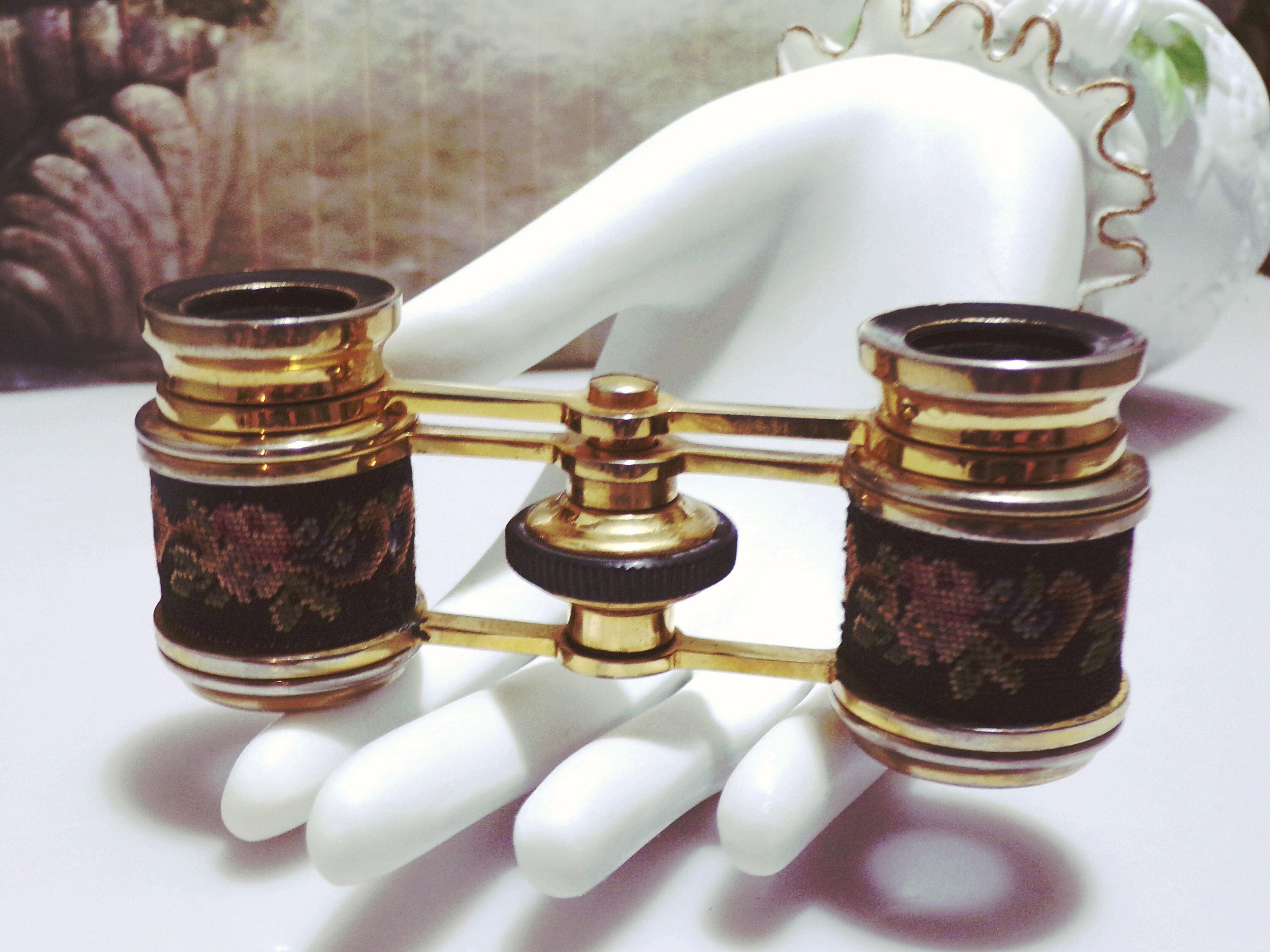 Charming Vintage French Micro Needlepoint Mini Opera Glasses, Theater ...