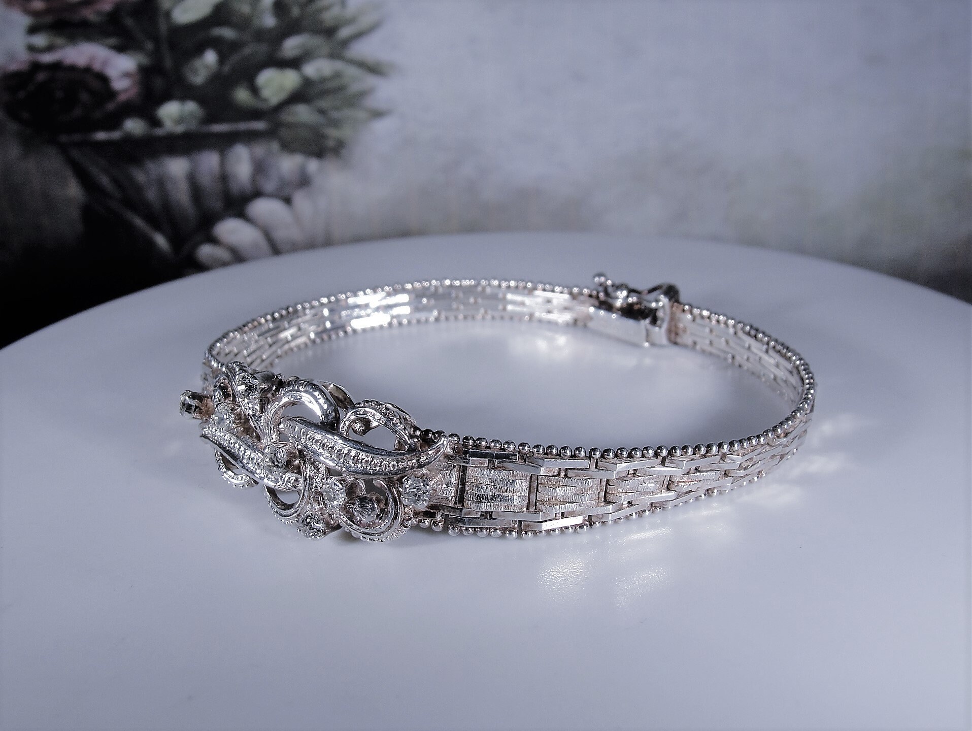 Italian Bracelet, Vintage Italian Riccio Sterling Silver Bracelet with ...