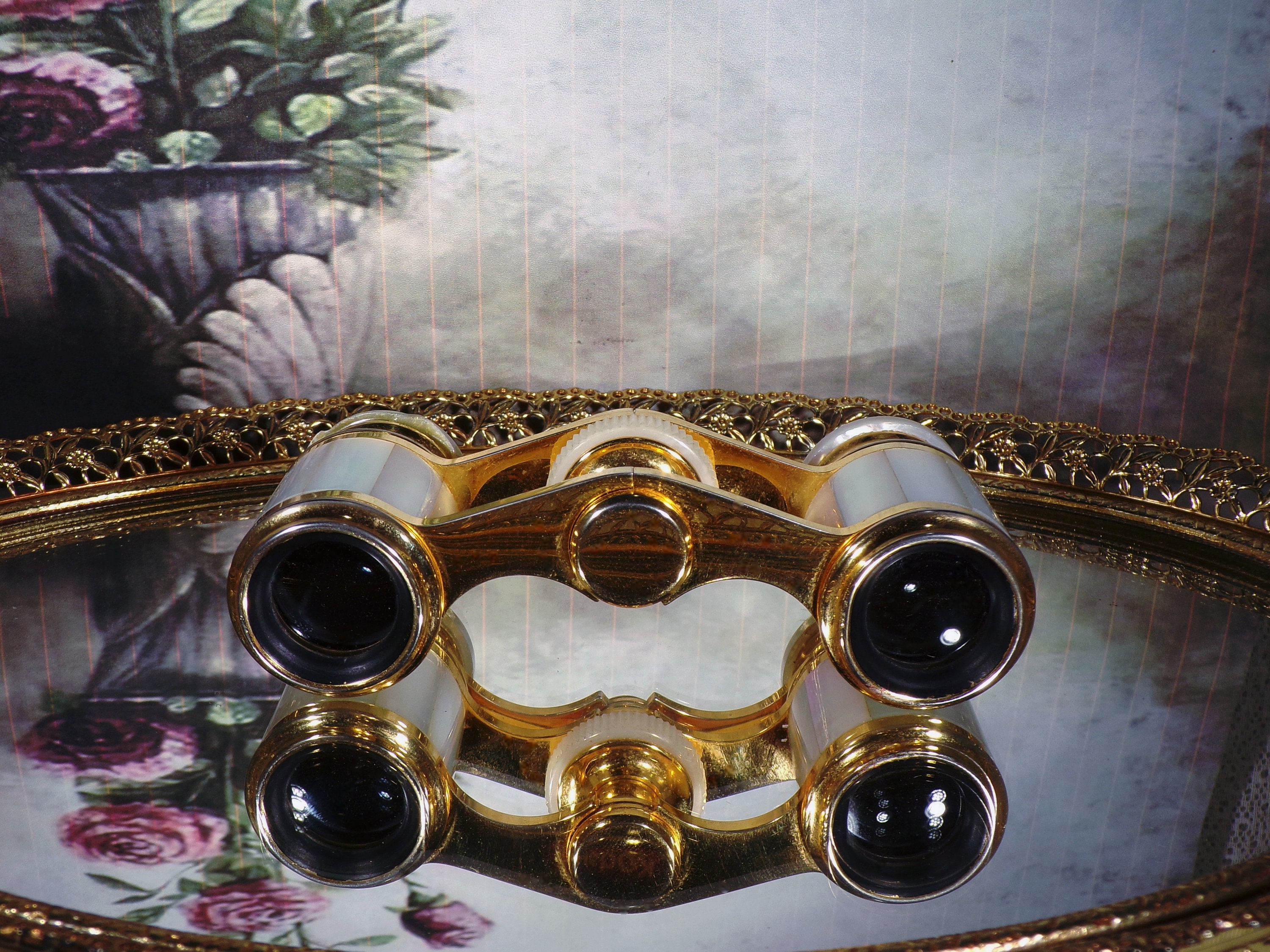 ALTEX Paris Mother of Pearl Mini Opera Glasses w/ Petite Pearl Purse, 2 ...