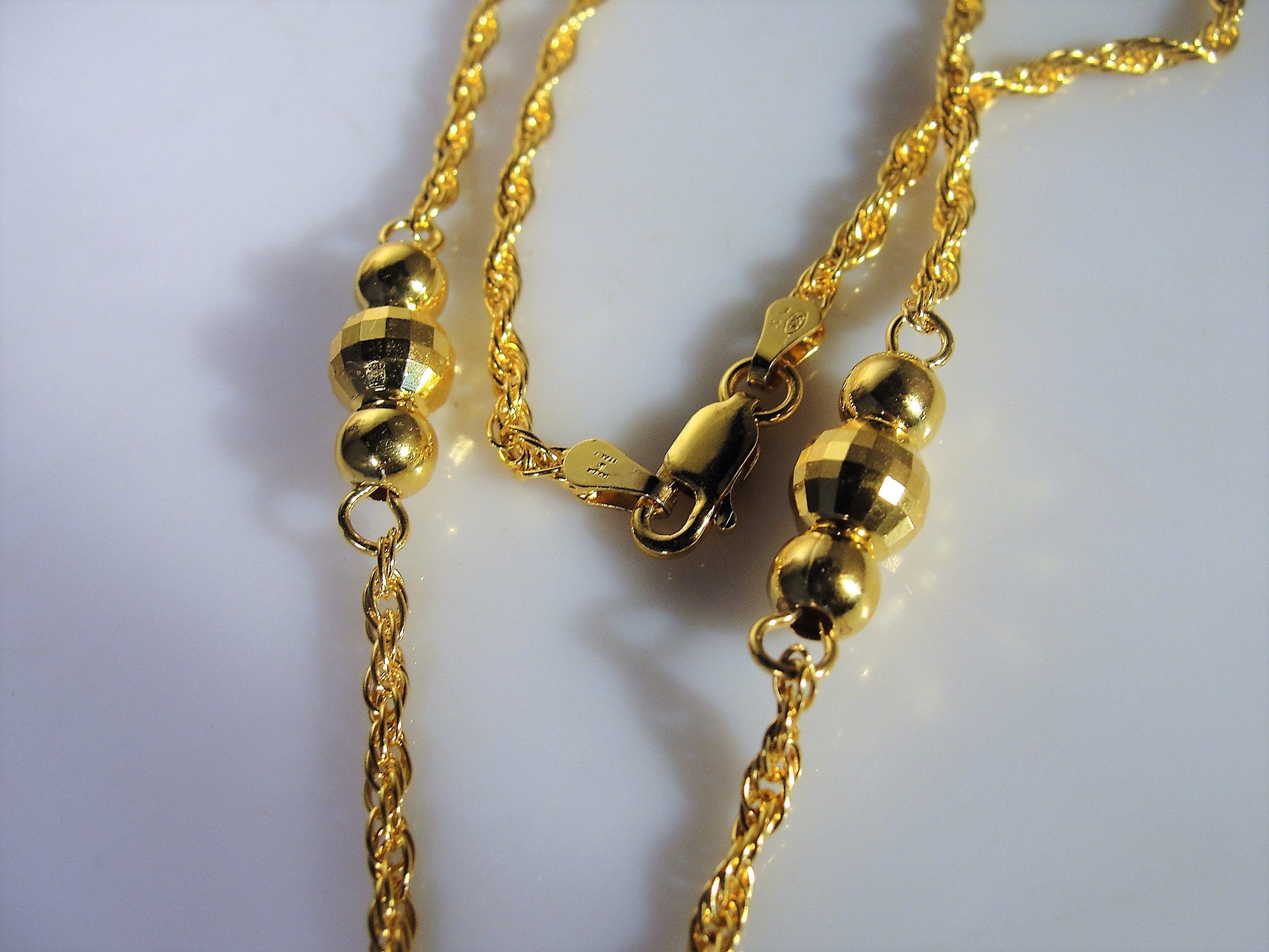 MILOR Gold Vermeil Beaded Lariat Necklace, Gold Tone Beads, Specialty ...