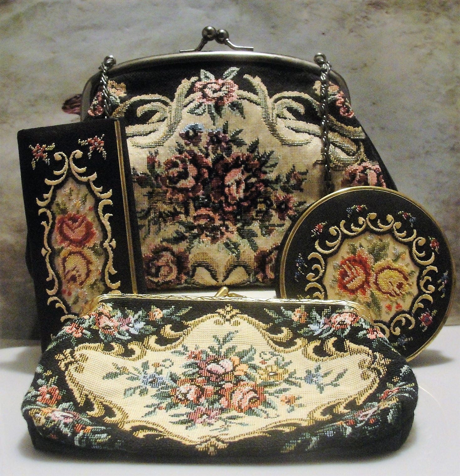 Reserved for Amit: Petite Point Purse Set, Tapestry Purse Set, Purse ...