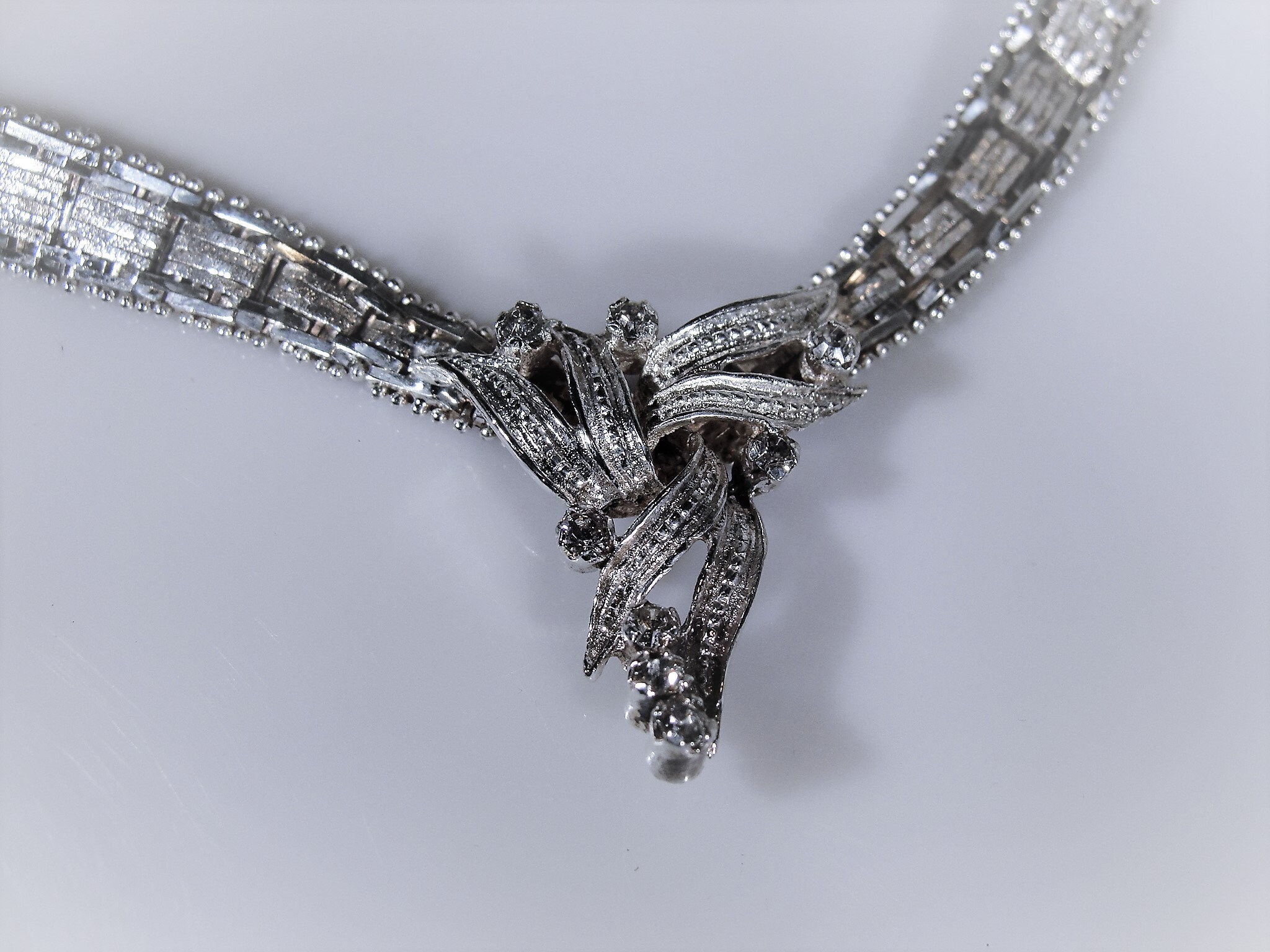 Italian Necklace, Vintage Italian Riccio Chevron Sterling Silver ...