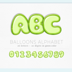 Alphabet Balloons / Green Balloons Letters Numbers / Balloon | Etsy