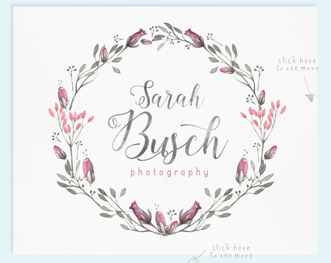 Floral Wreath Logo Elegant Simple Floral Shop Boutique Pre Made Logo - Etsy