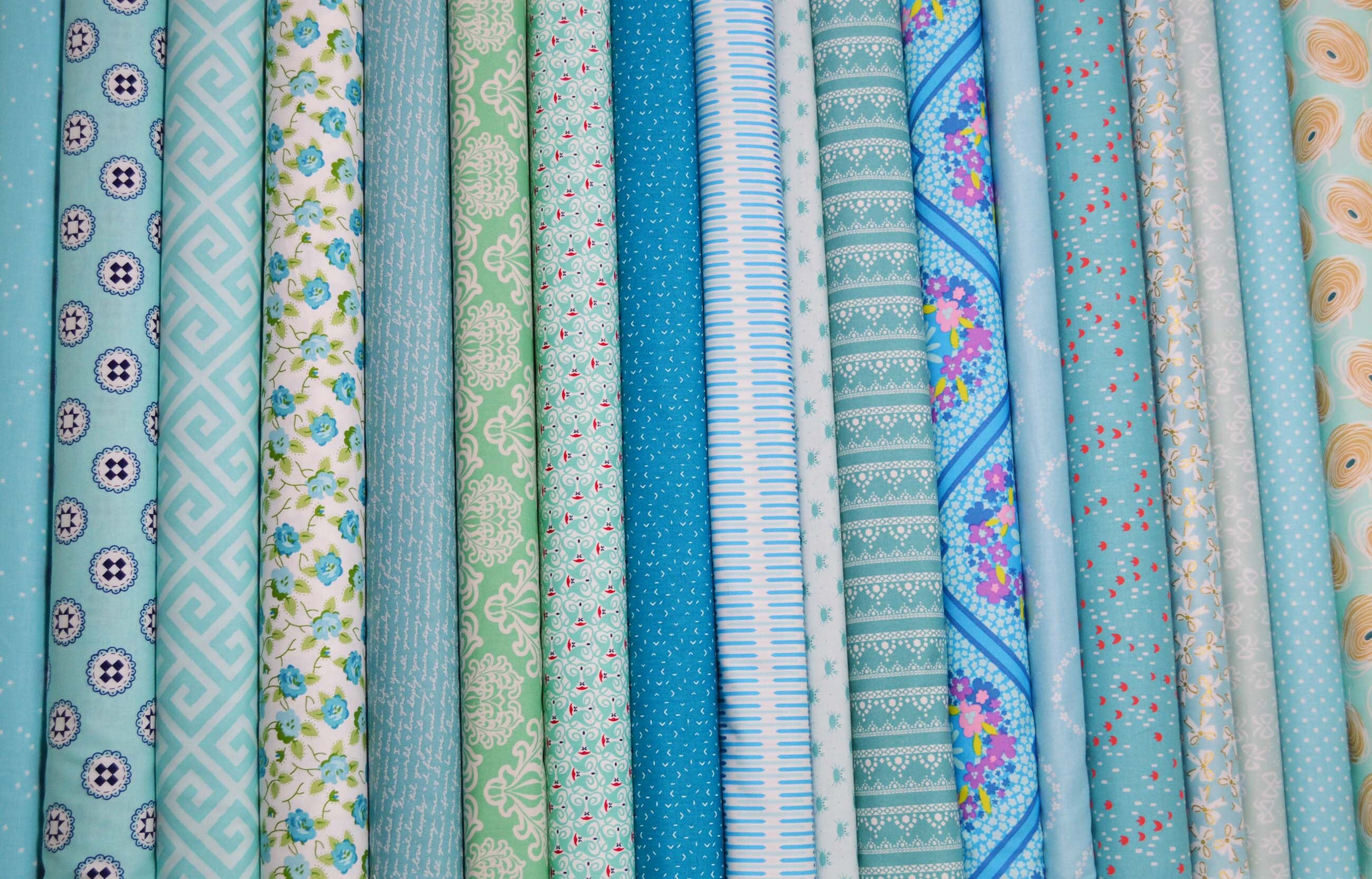 Turquoise/aqua Blue 6 Designer Cotton Quilt Fabric Bundle - Etsy