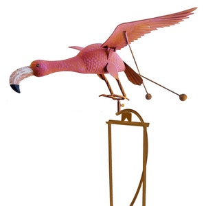 Flamingo Rustic Balancer Rocker Metal Garden Stake Outdoor Patio Wind ...