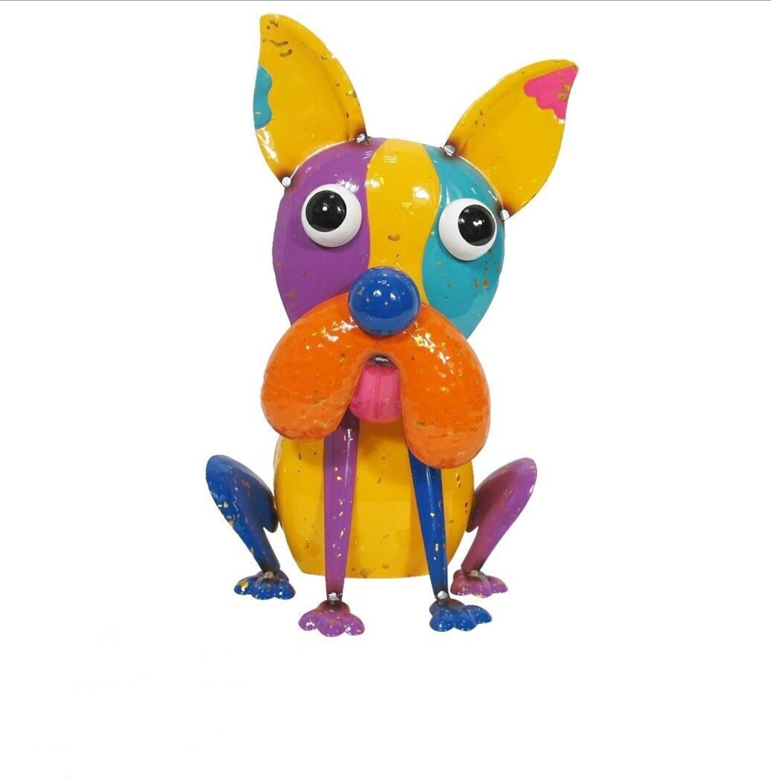 Hand Painted Metal Dog Statues With Wobbly Heads - Etsy