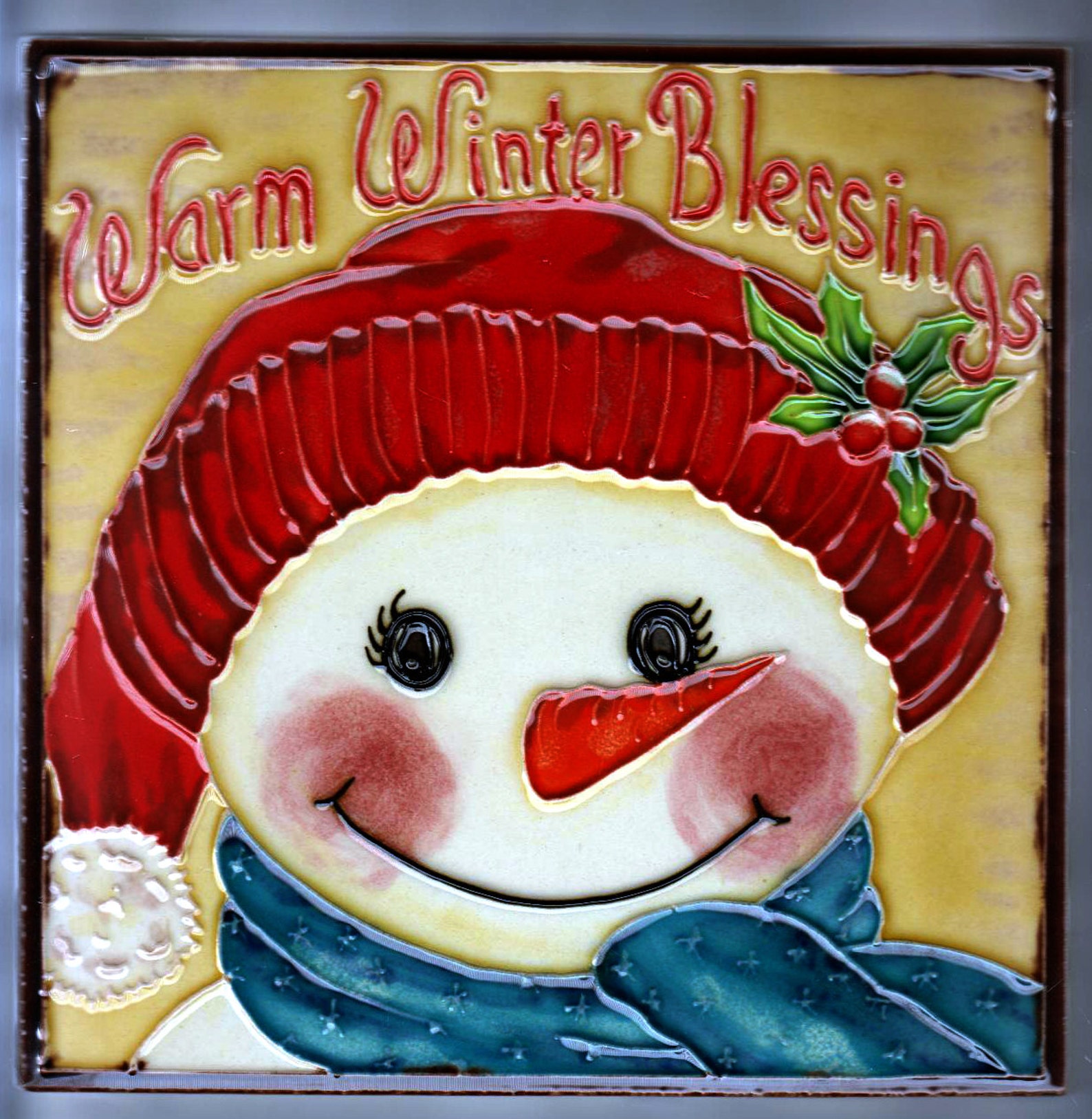 Christmas Tiles Hand Painted Ceramic Art Decor | Etsy