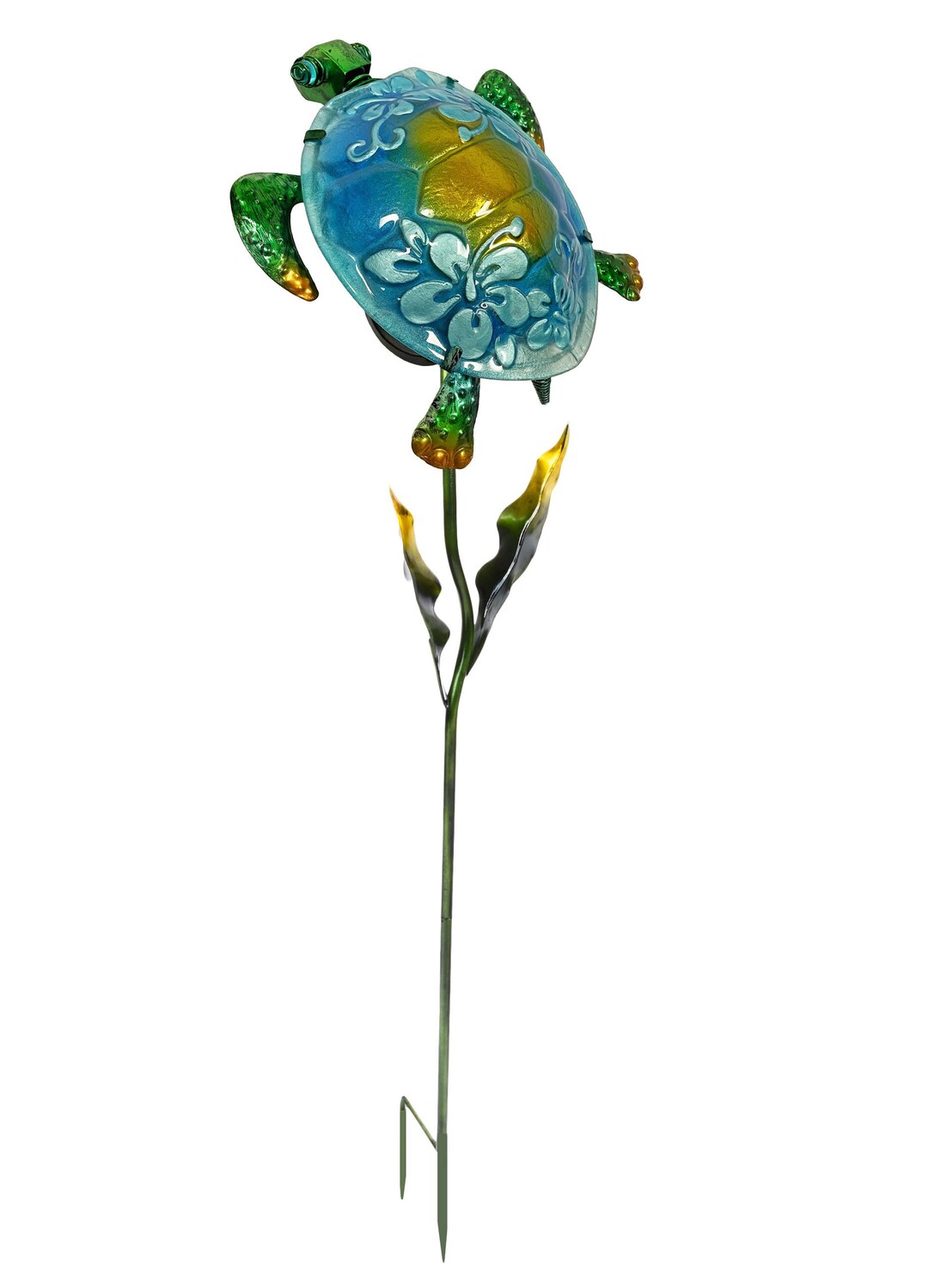 Tropical Turtle Solar Lighted Glass and Metal Outdoor Garden Stake - Etsy