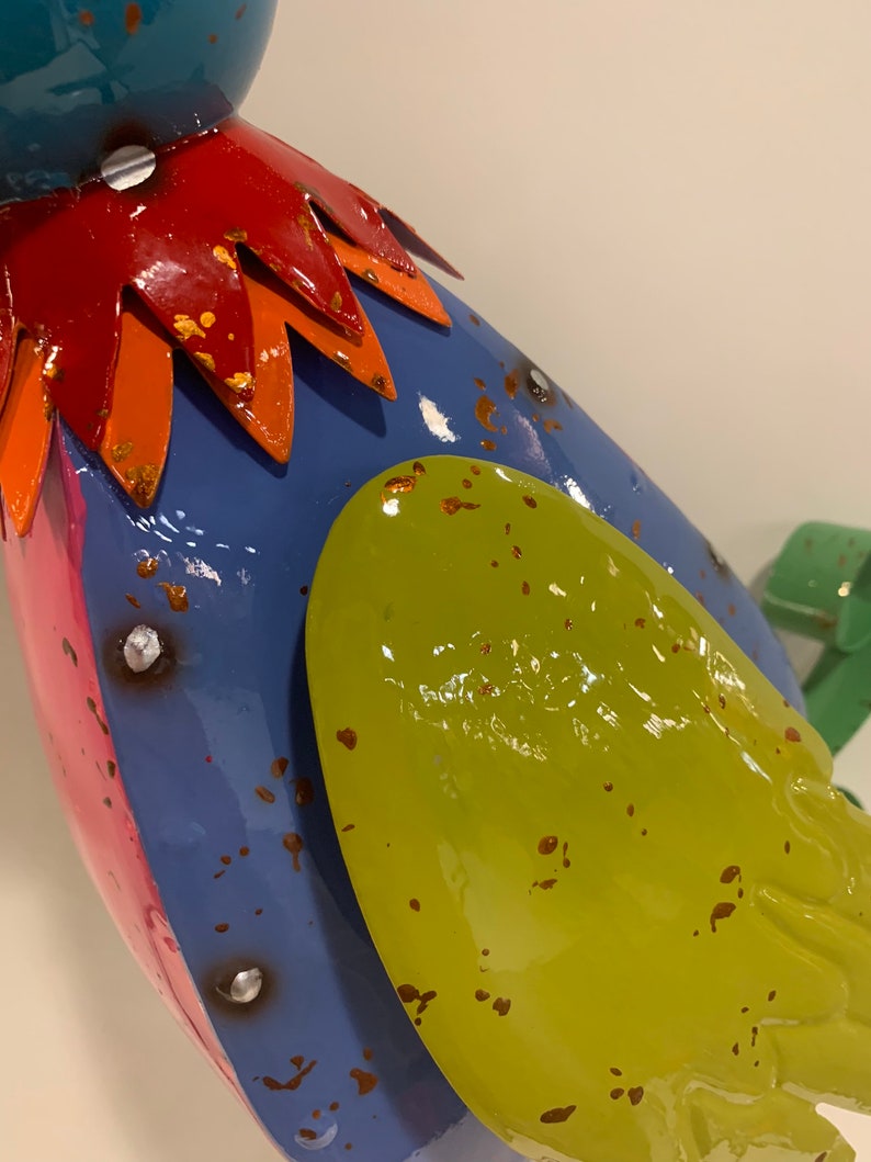 Colorful Rooster Statue - Etsy