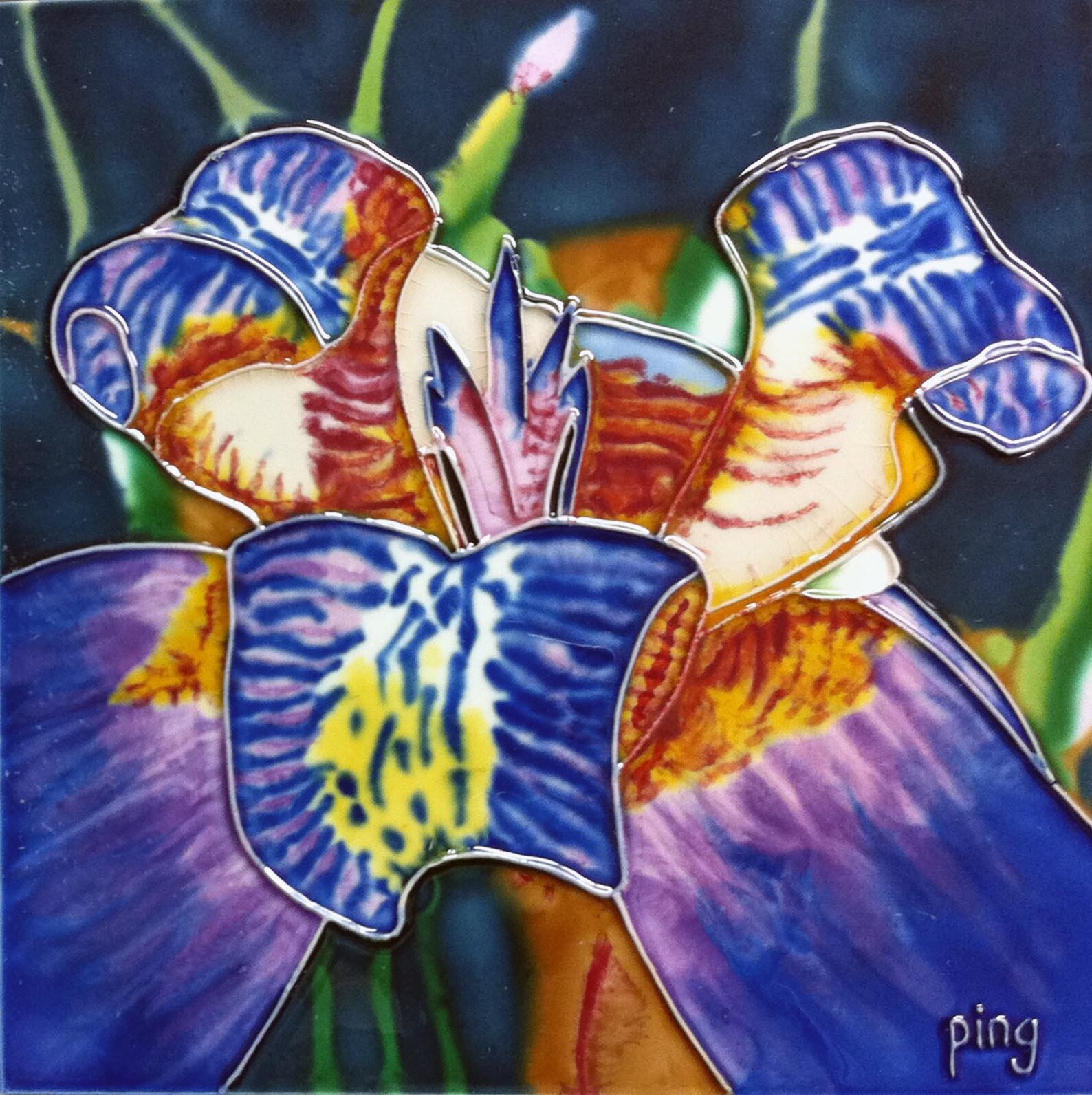 Hand Painted Decorative Flower Tiles - Etsy