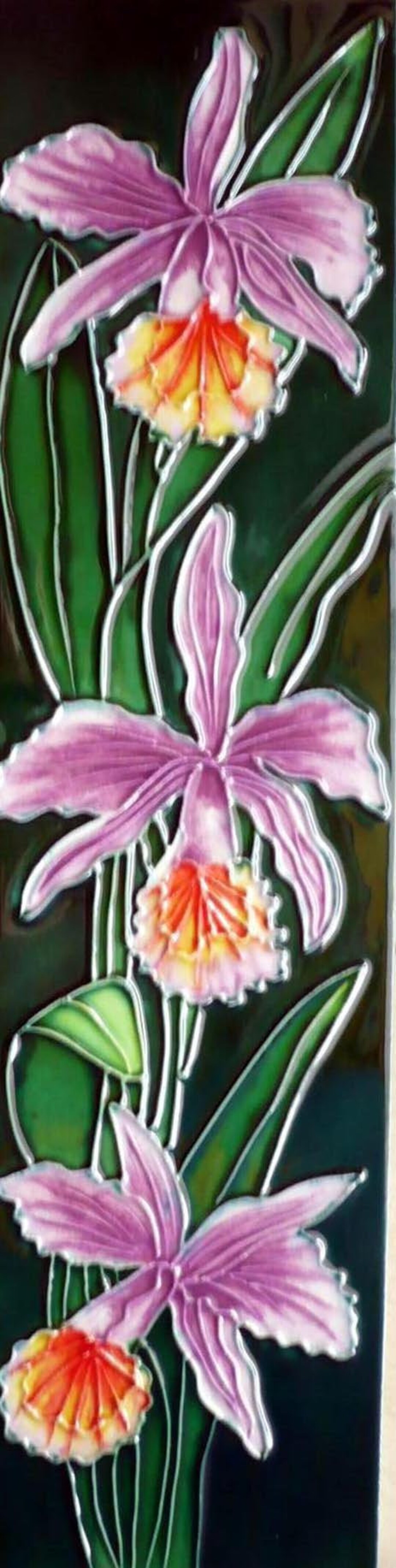 4x16 Tropical Themed Ceramic Art Tiles Vertical no - Etsy
