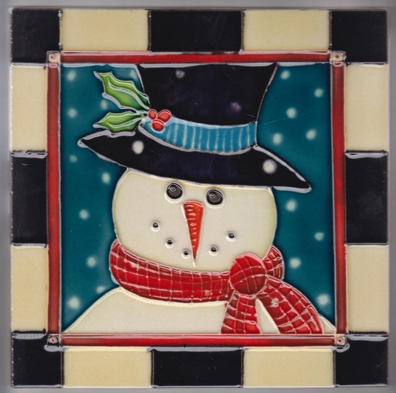 Christmas Tiles Hand Painted Ceramic Art Decor | Etsy