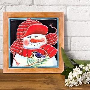 Christmas Tiles Hand Painted Ceramic Art Decor - Etsy