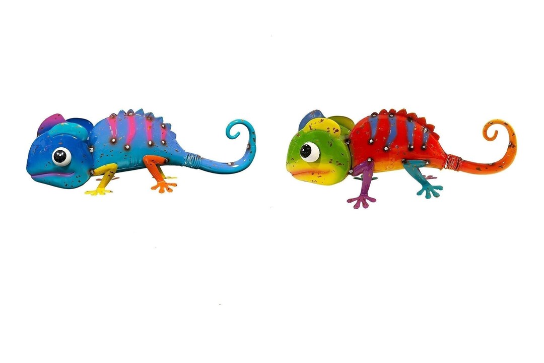 Colorful Metal Chameleon Statue Outdoor and Indoor Decoration - Etsy