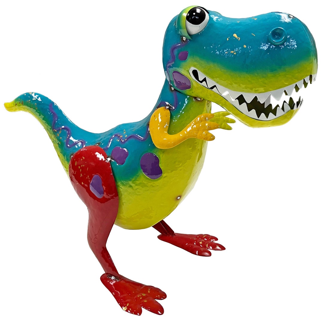 Colorful Metal T-rex Statues With Graffiti Artwork and Hand Painted ...