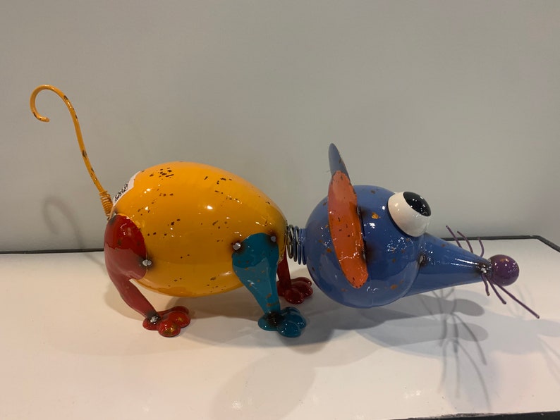 Hand Painted Enameled Mouse Statue - Etsy