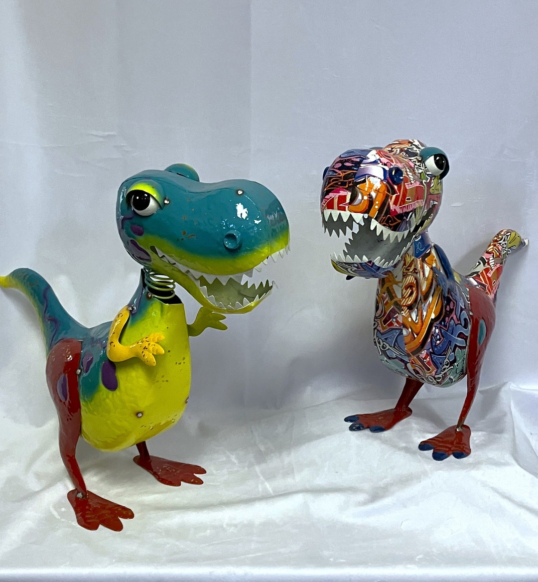 Colorful Metal T-rex Statues With Graffiti Artwork and Solid Colors - Etsy