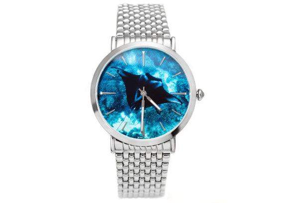 Manta Ray Ocean Watch stainless Steel Manta Ray Watch | Etsy