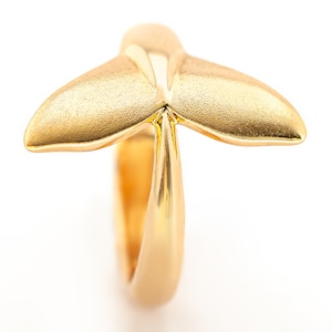 Gold Whale Tail Ring #003 - Free Custom Sizing, Ocean Jewelry, Whale ...