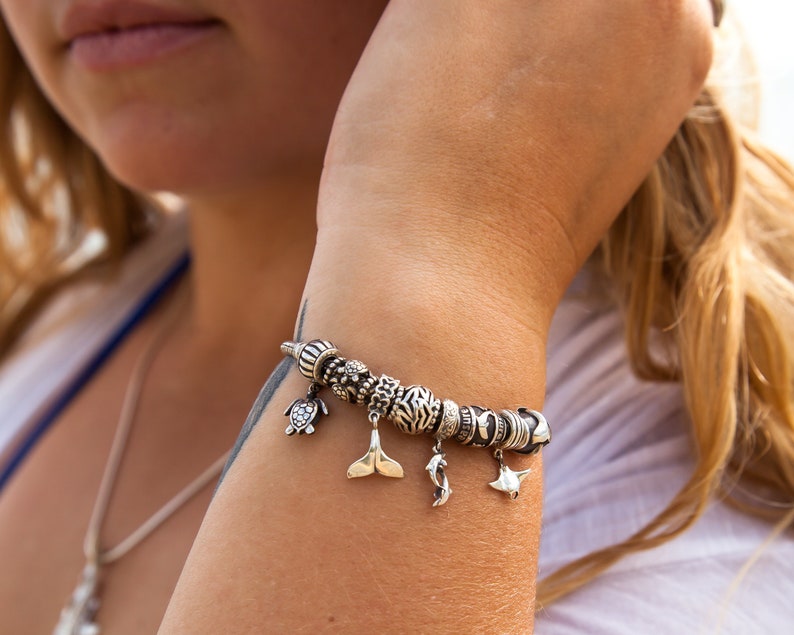 Whale Tail Charm 010 Fits Pandora and European Charm - Etsy