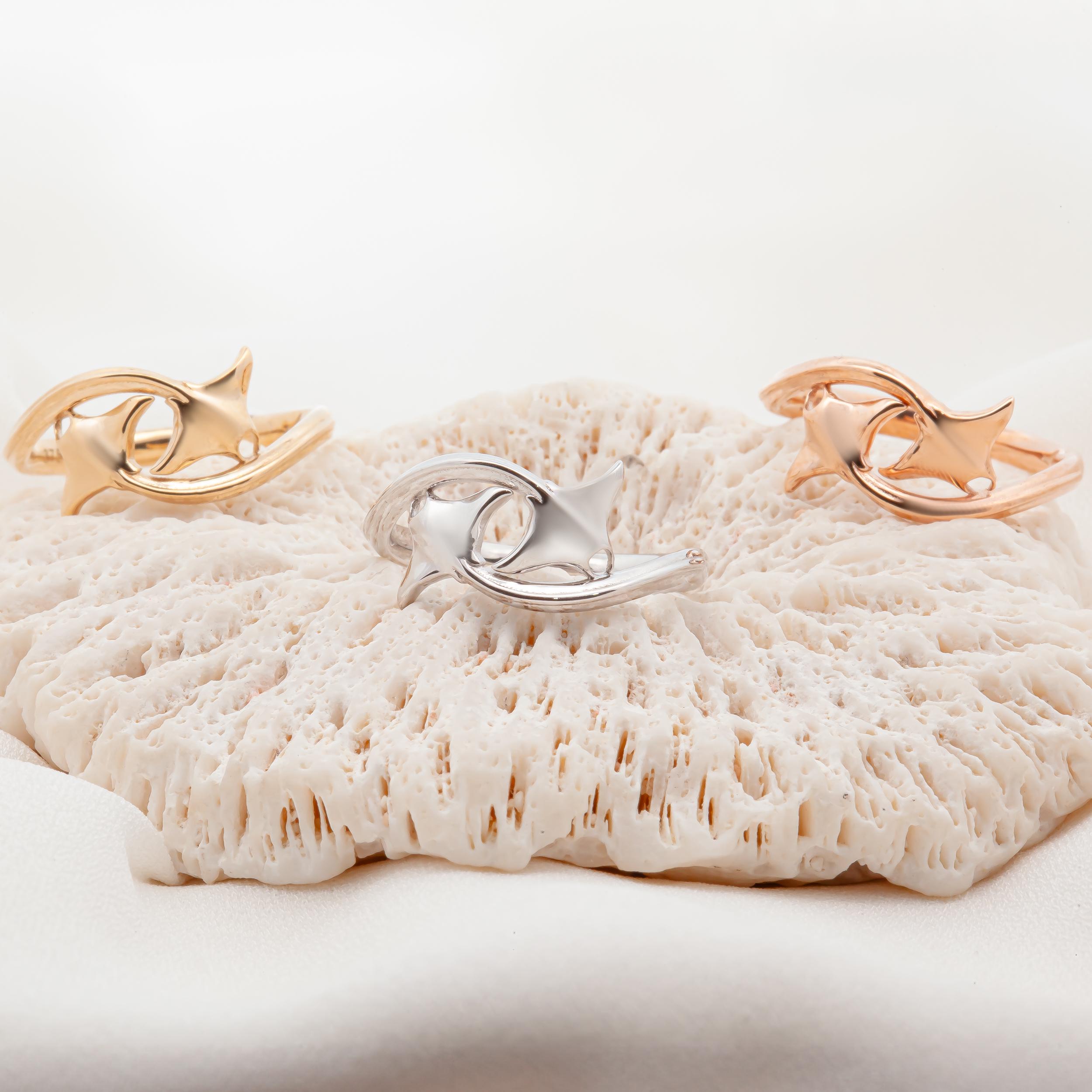 Double Manta Ray Ring #119 - Manta Ray Jewelry, Scuba Diver Gift ...