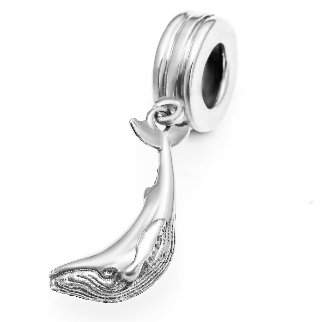 Silver Humpback Whale Charm #067 - Fits Pandora Charm Bracelets, Ocean ...