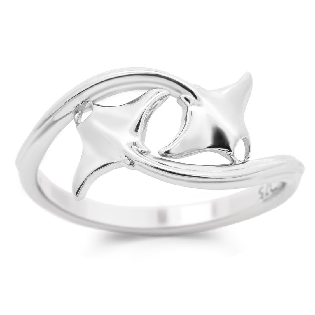 Double Manta Ray Ring #119 - Manta Ray Jewelry, Scuba Diver Gift ...