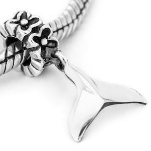 Whale Tail Charm #010 - Fits Pandora and European Charm Bracelets ...