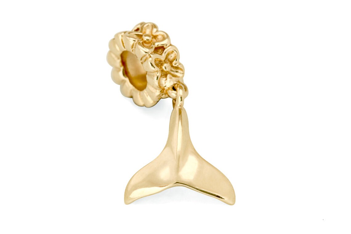 9K Gold Whale Tail Charm 010 Fits Pandora Charm Bracelets - Etsy