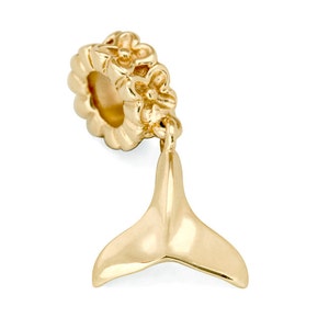 9K Gold Whale Tail Charm 010 Fits Pandora Charm Bracelets | Etsy