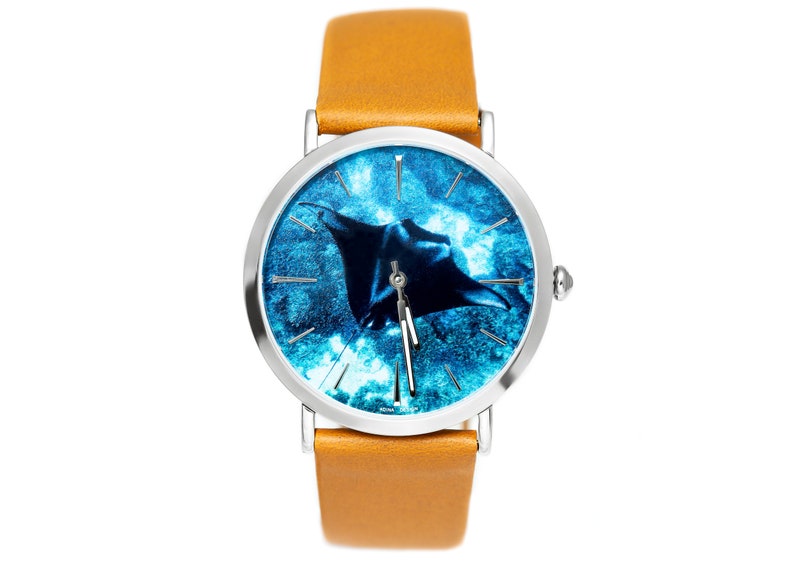Manta Ray Ocean Watch leather Strap Manta Ray Watch Ocean | Etsy