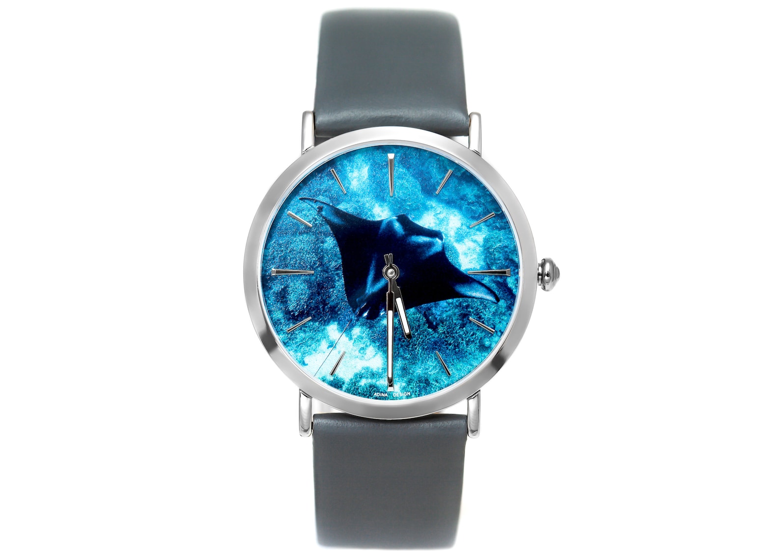Manta Ray Ocean Watch (leather Strap)- Manta Ray Watch, Ocean Watch ...