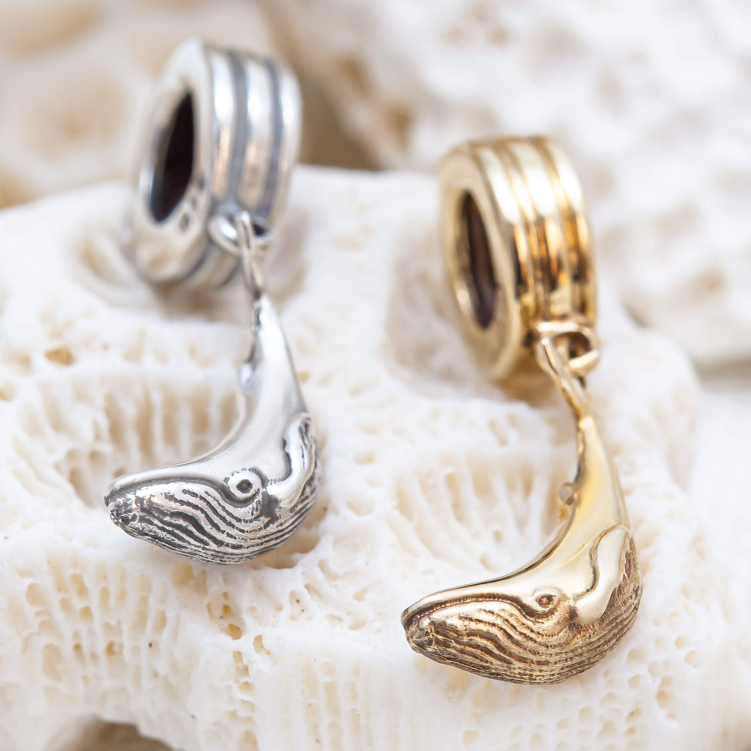 Silver Humpback Whale Charm #067 - Fits Pandora Charm Bracelets, Ocean ...