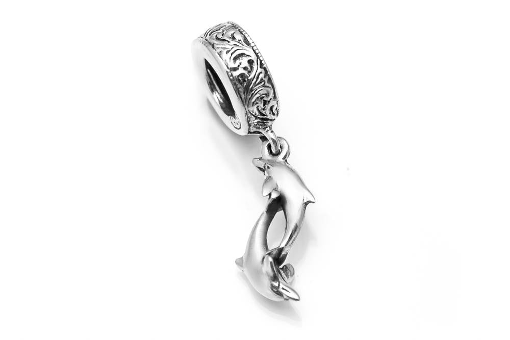 Dolphin Charm Bead #046 - Fits Pandora Charm Bracelets, Dolphin Jewelry ...