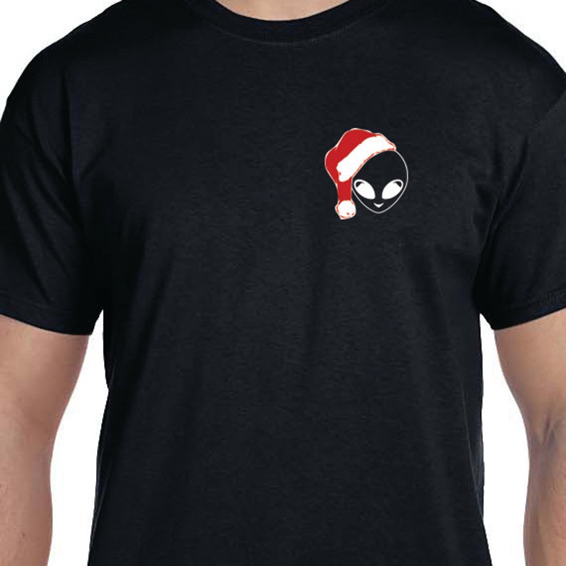 Christmas Alien T-shirt Christmas T-shirt Santa Claus Hat - Etsy