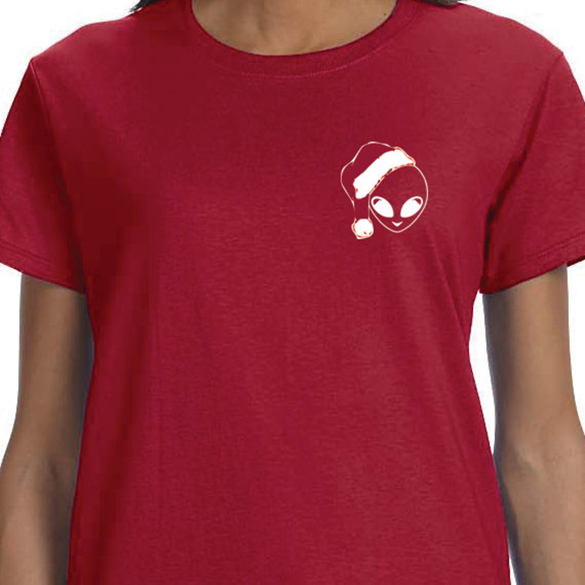 Christmas Alien T-shirt Christmas T-shirt Santa Claus Hat - Etsy