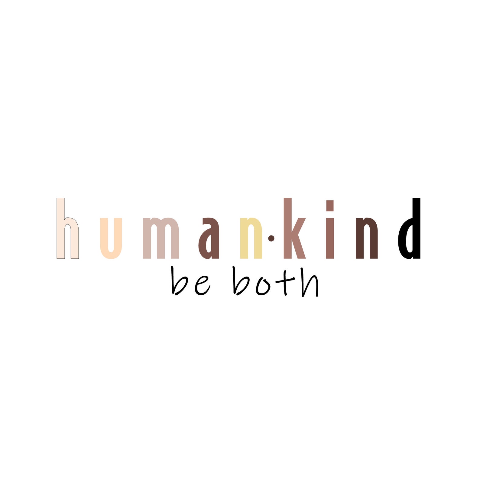 Humankind Tote Bag, Human Kind Be Both, Inspirational Gift, Green Bag ...
