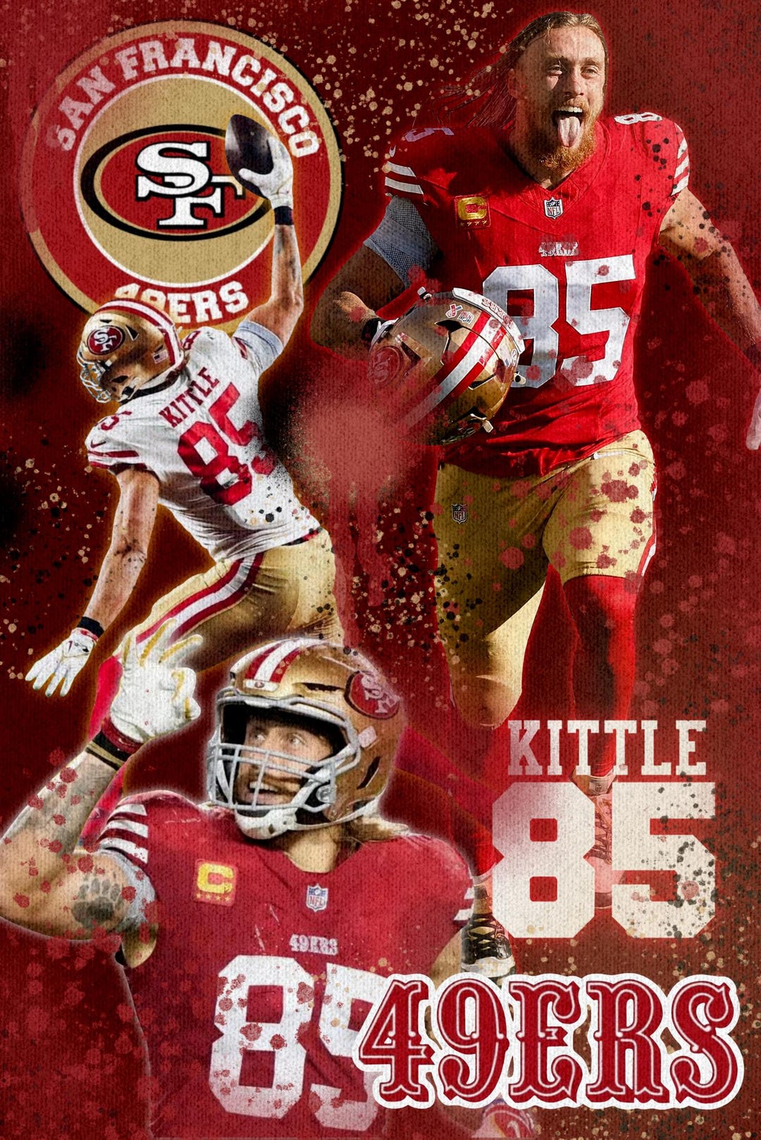 San Francisco 49ers Players Poster NFL Football Artwork 49ers Fan Decor ...