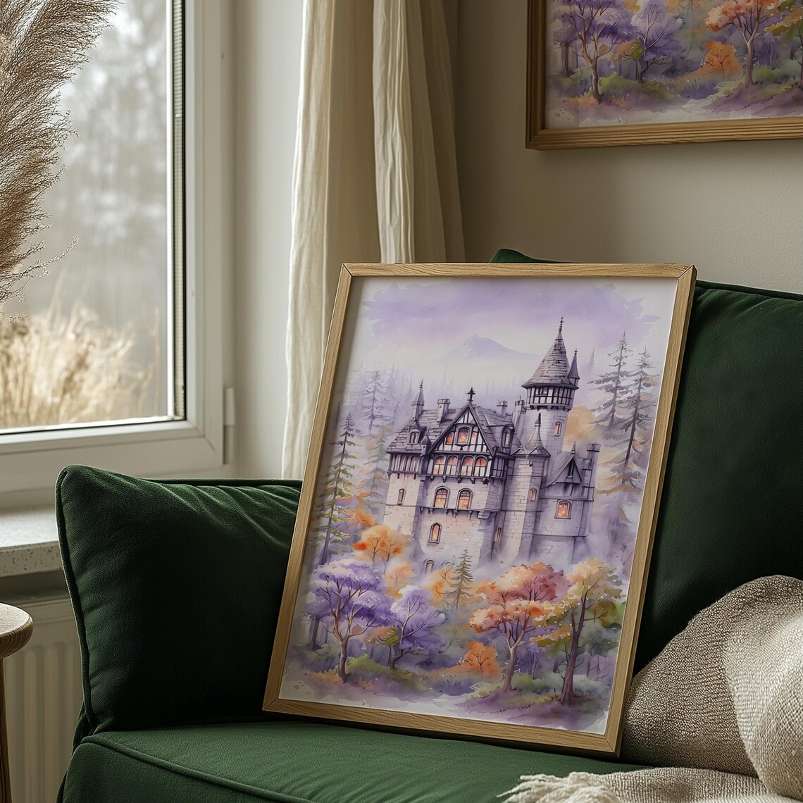 Pastel Castle Dreamscape | Cottagecore Watercolor Castle Print ...
