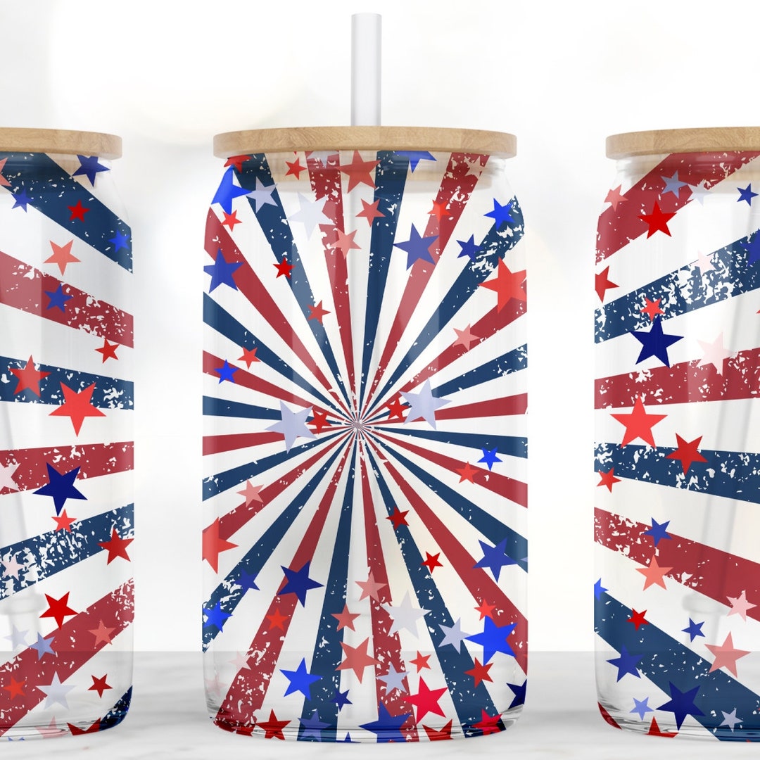 4th of July Burst 16oz Glass Libby Jar - Etsy