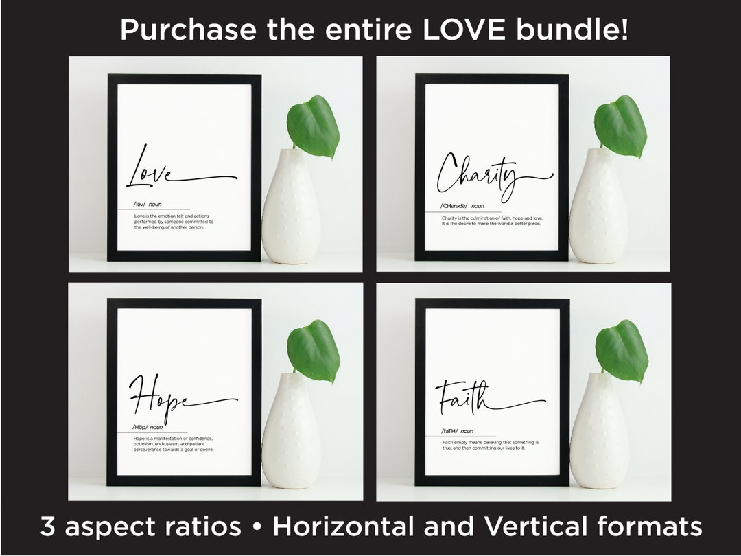 Love, Faith, Hope, Charity Bundle - Etsy